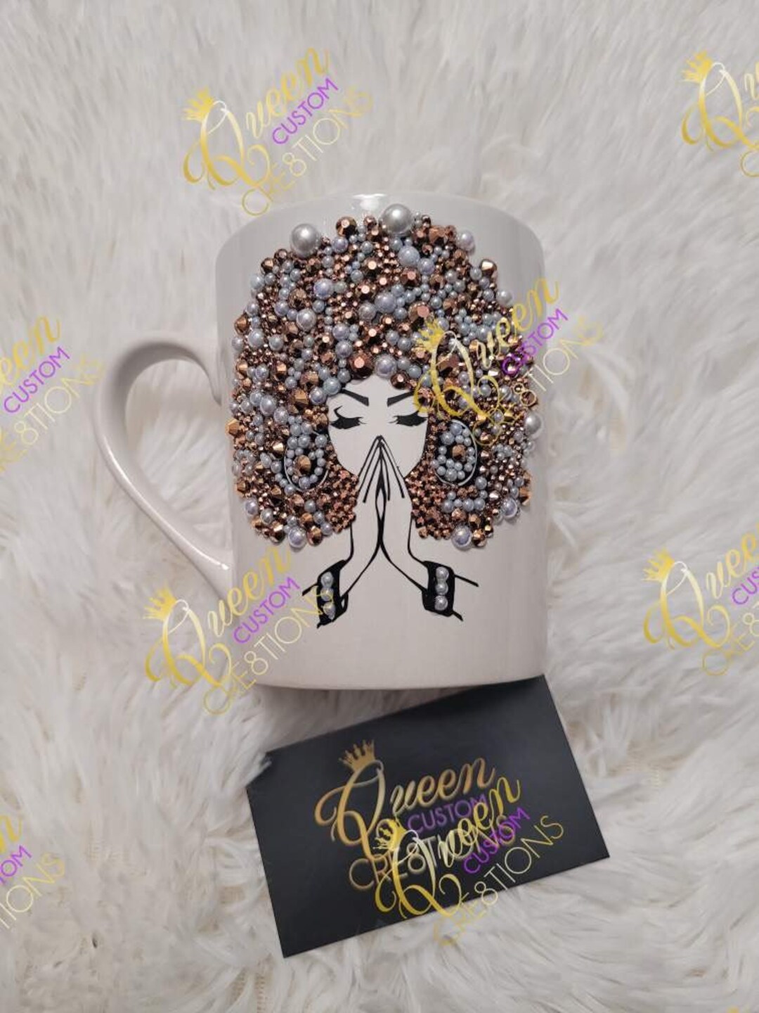 Bling Coffee Mug| Java Mug| Afro Lady| Praying Woman| Gifts for Her - Etsy