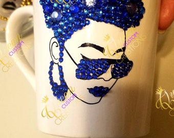 Mug, Bling Mug, Ceramic Mug, Rhinestone Mug, Resin Rhinestones, Coffee ...