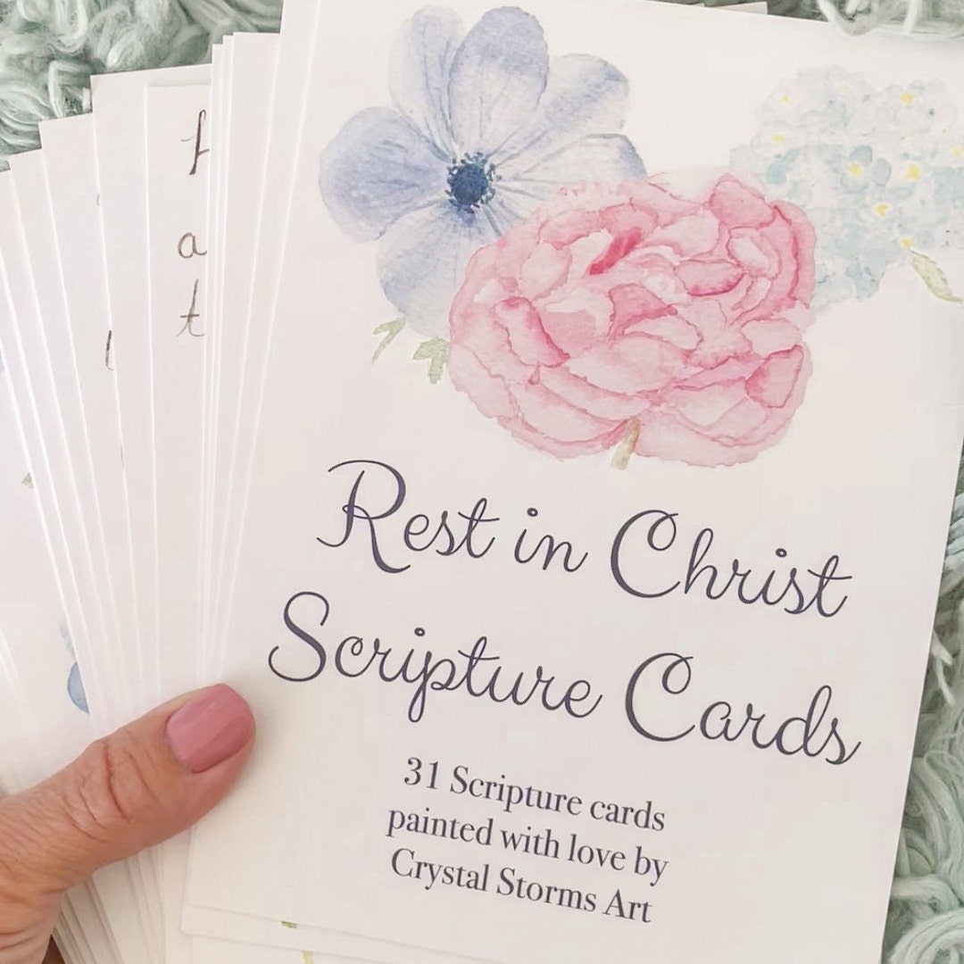 Rest in Christ Scripture Cards - Etsy