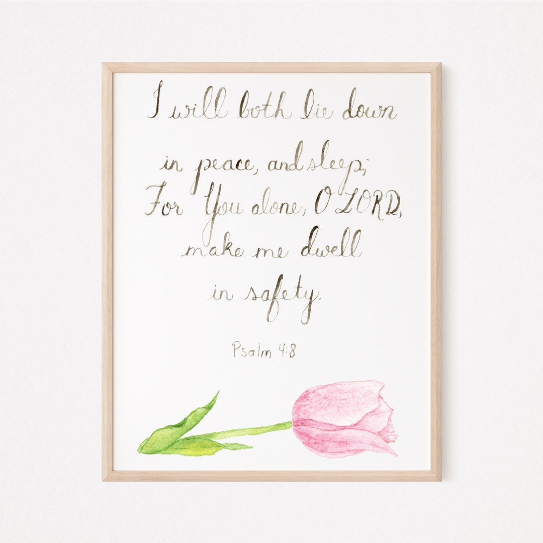 Psalm 4:8 Downloadable Print - Etsy
