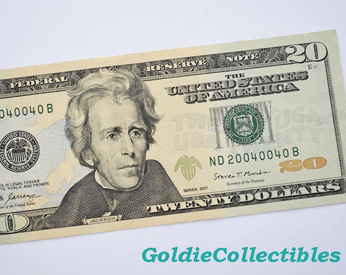 20 Dollar Bill Fancy Trinary Serial Number, Collectible US Currency - Etsy