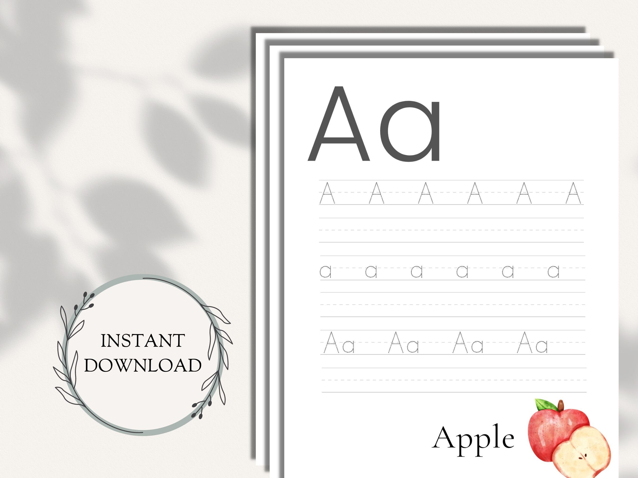 Alphabet Tracing Sheets | Minimal + Aesthetic - Etsy