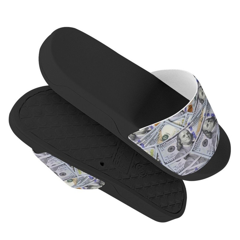 Trendy American 100 US Dollar Bill Black Slide Sandals - Etsy