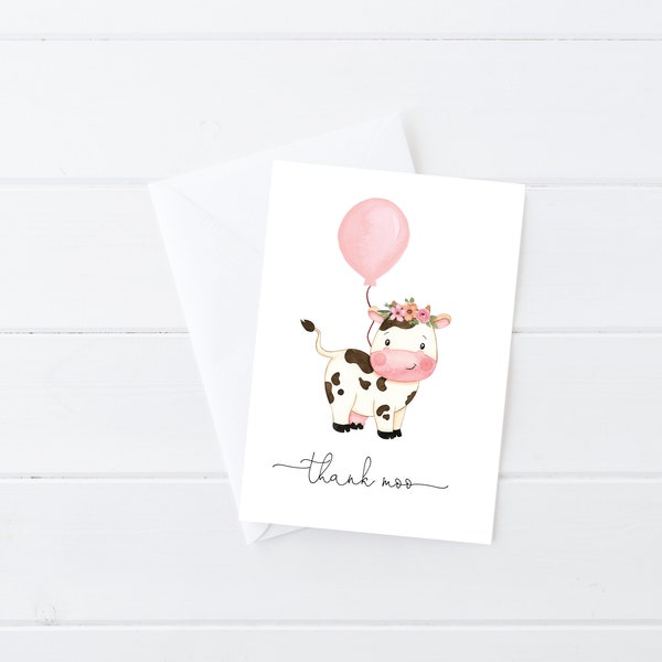 Cow Thank You Card - Etsy