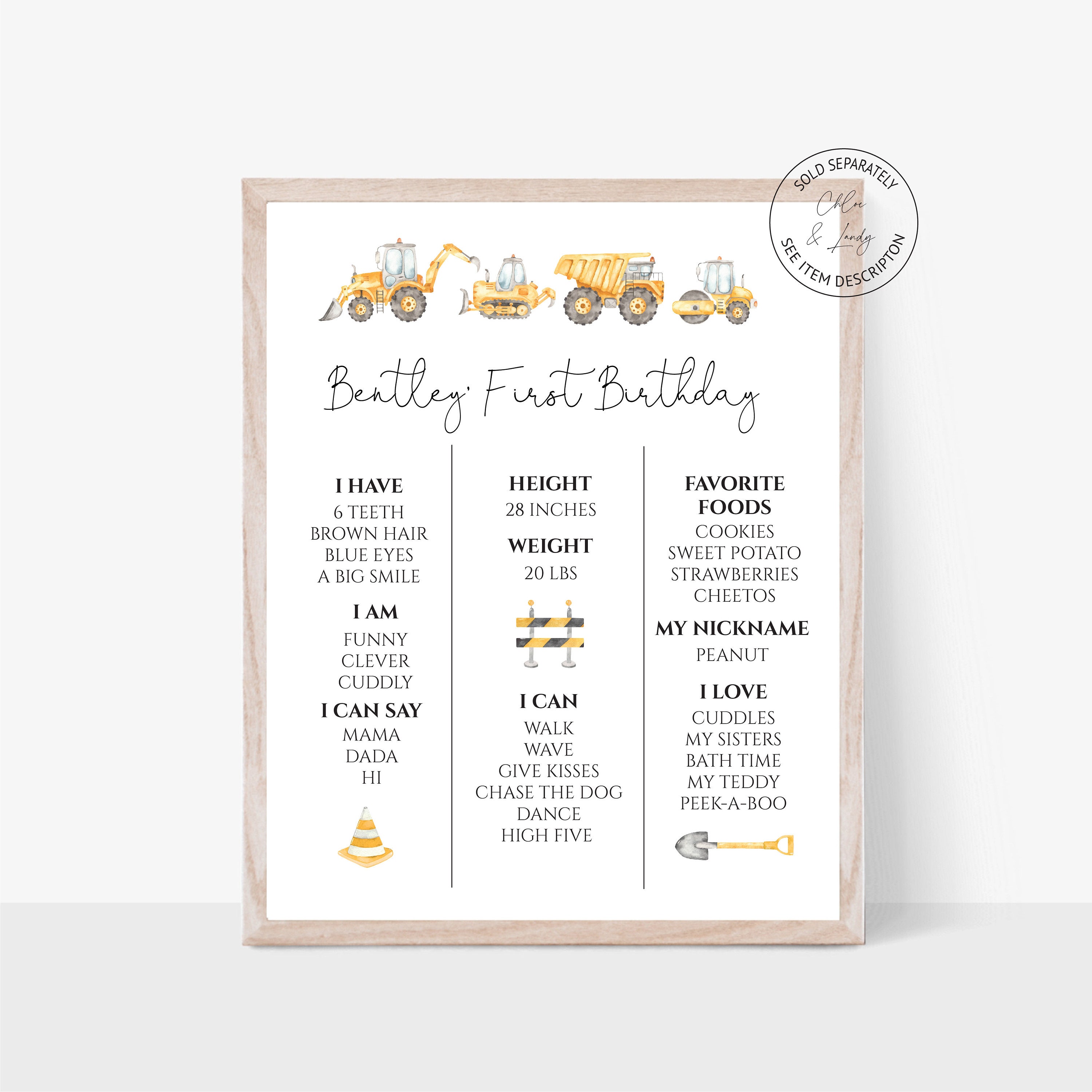 Construction Thank You Card Editable Thank You Notecard | Etsy