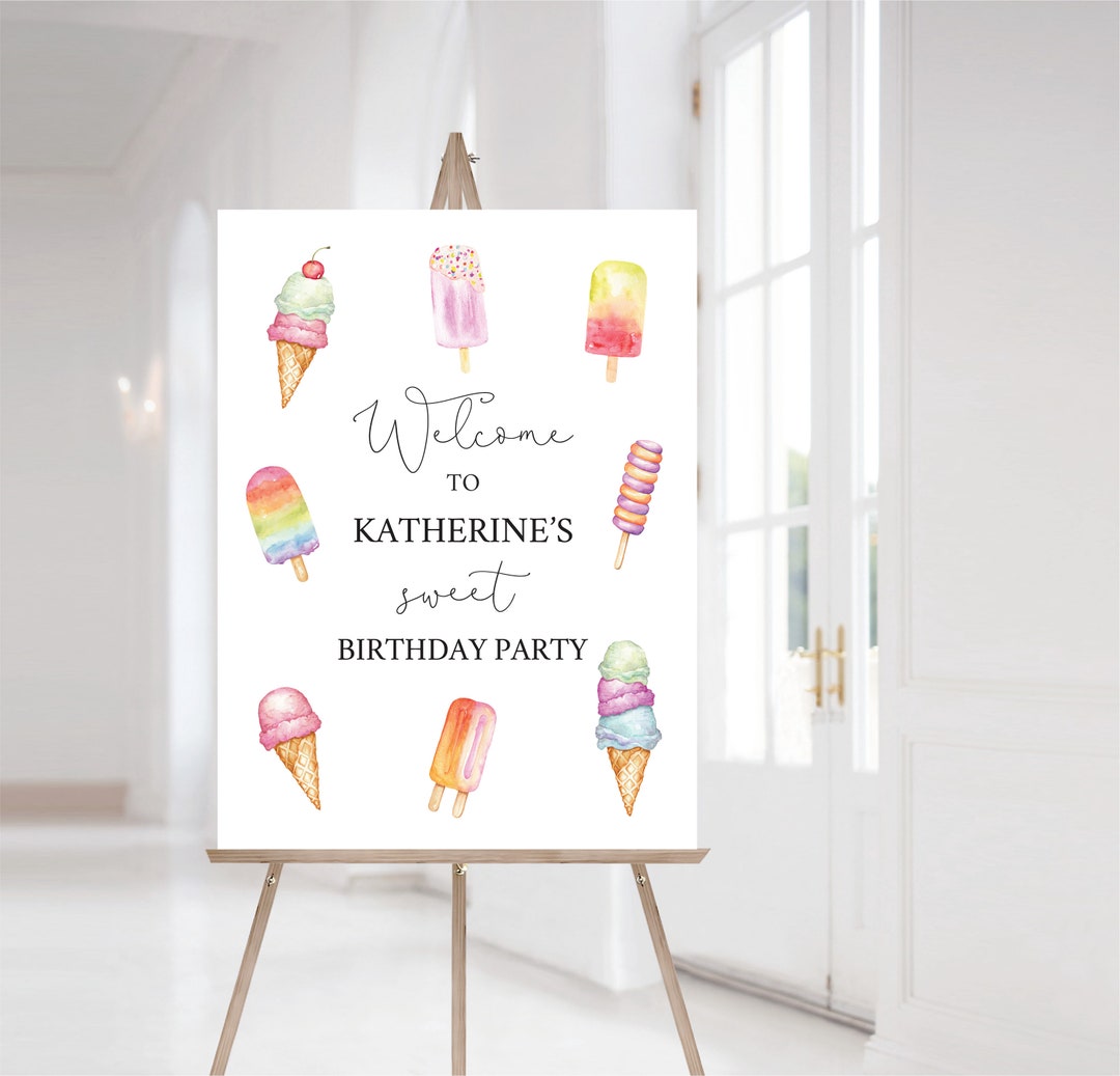 Popsicle Welcome Sign | Sweet Treats Birthday Party Welcome Sign ...