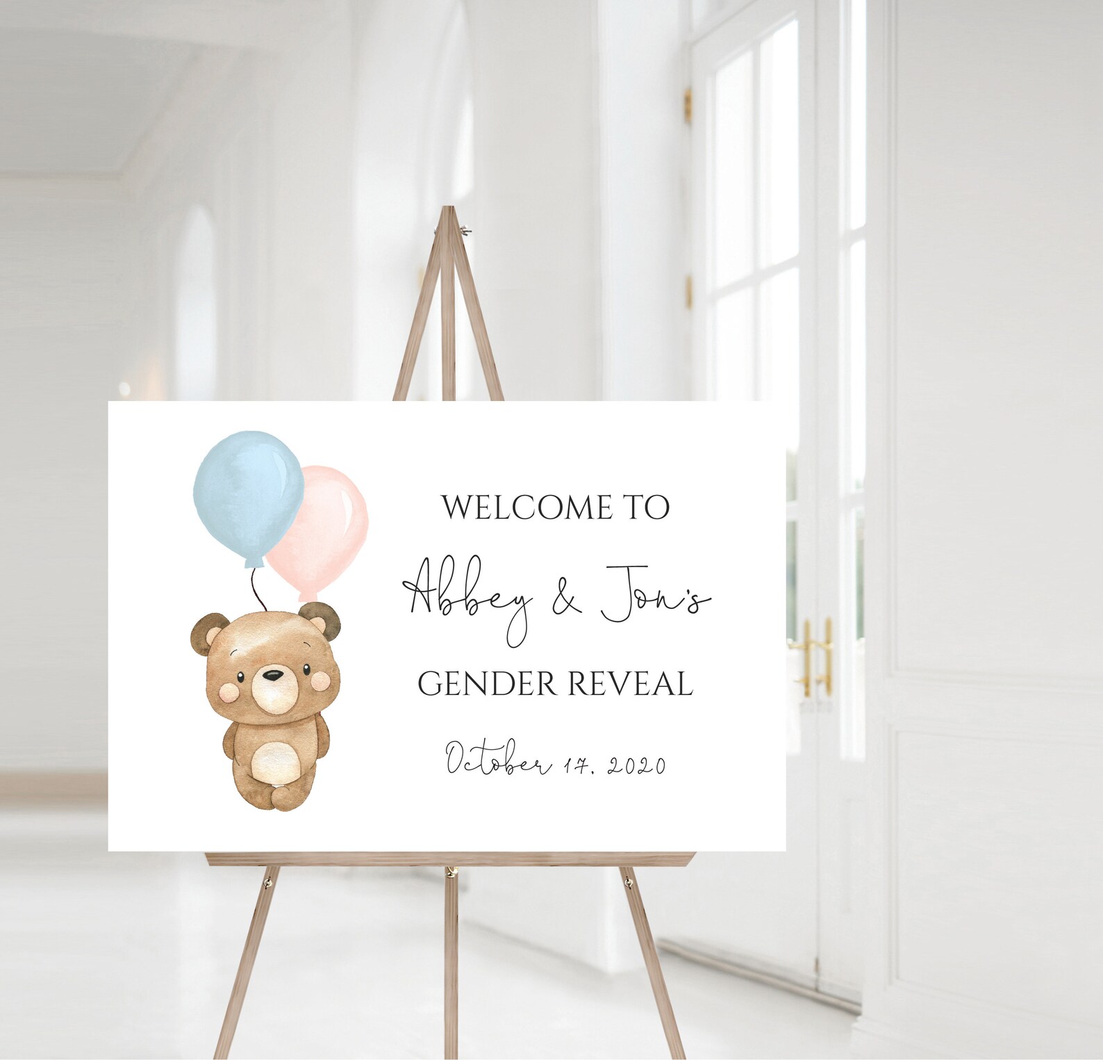 Gender Reveal Welcome Sign Printable Gender Reveal Sign - Etsy