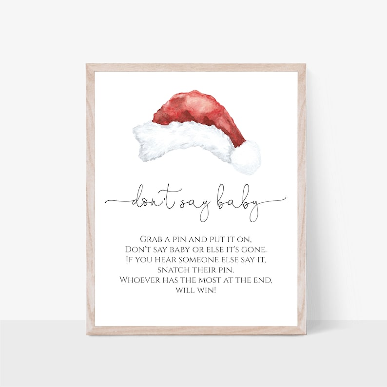 Santa Baby Shower Game Christmas Baby Shower Game Santa - Etsy