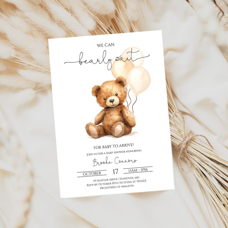 Teddy Bear Baby Shower Invitations - Etsy