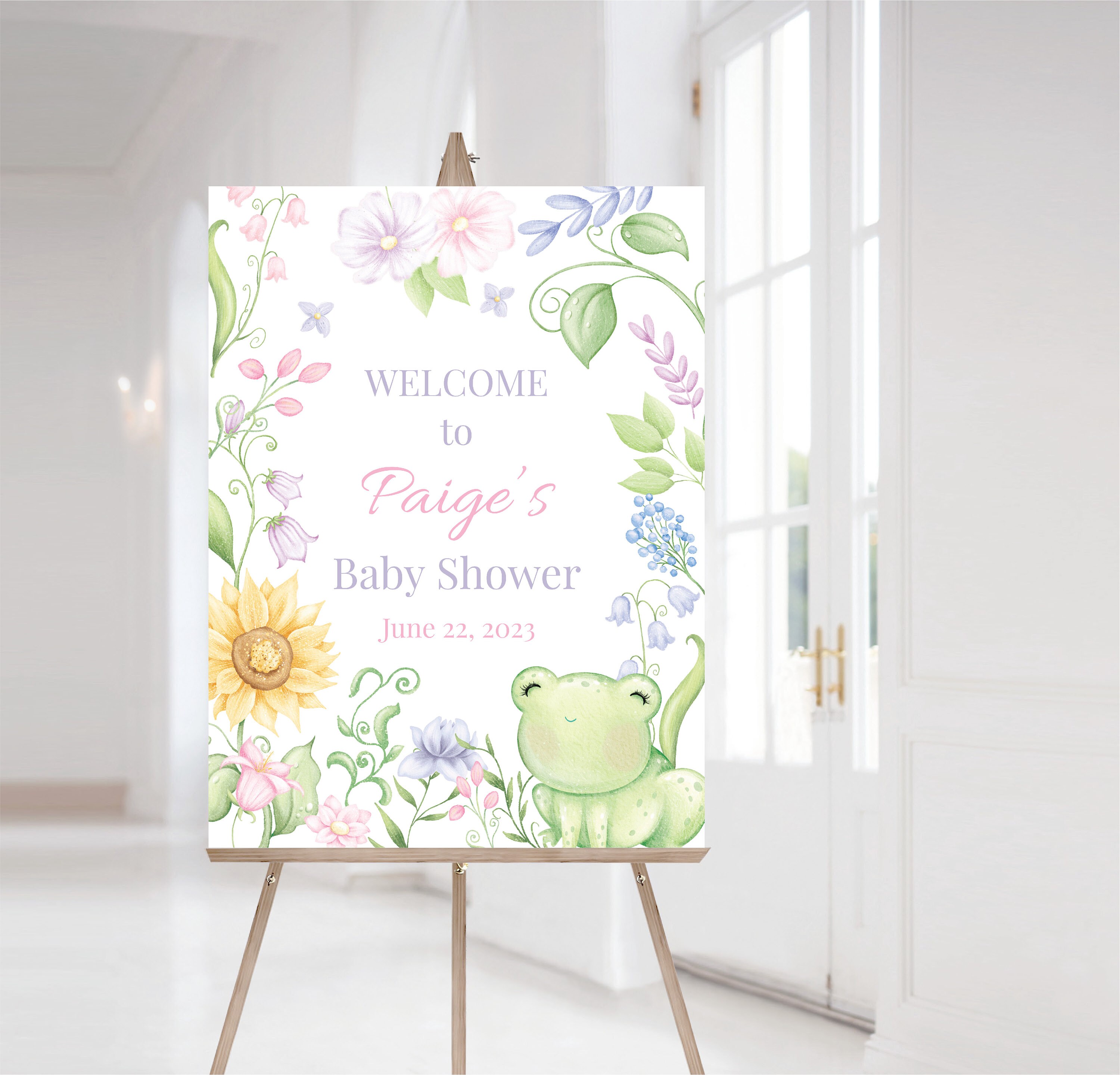 Frog Baby Shower Letterhead Template Frog Baby Shower Etsy