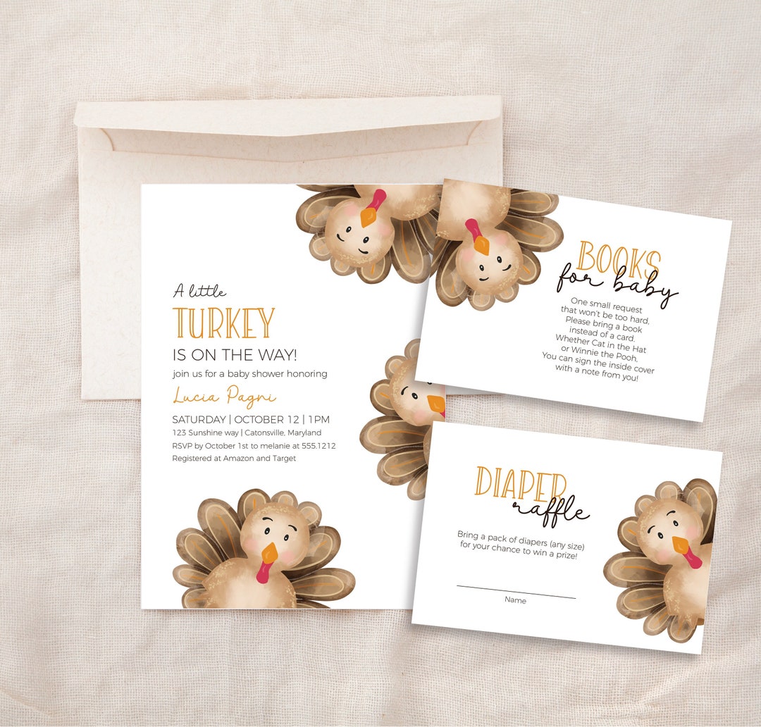 Little Turkey Baby Shower Bundle | A Little Turkey is on the Way Baby ...