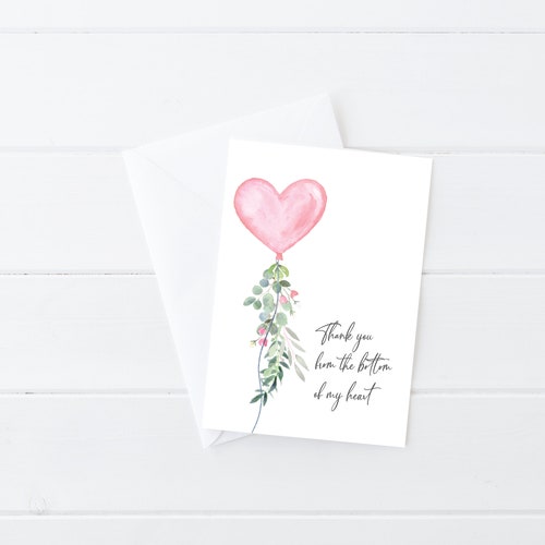 Sweetheart Thank You Card Template Valentine Baby Shower - Etsy