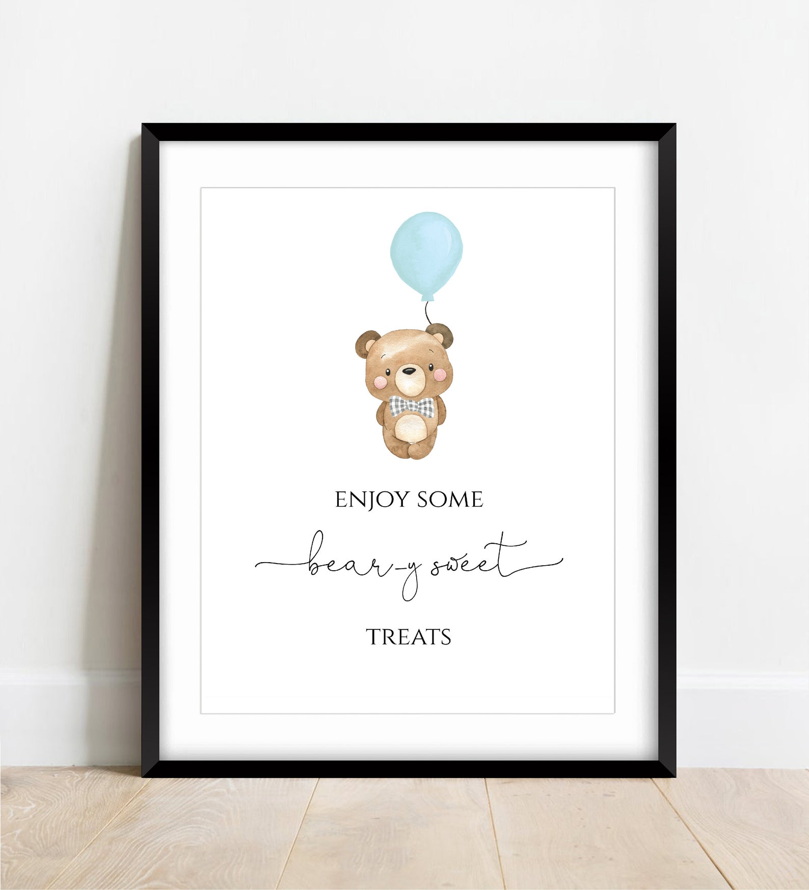 Blue Teddy Bear Treat Table Sign | Printable Teddy Bear Baby Shower ...