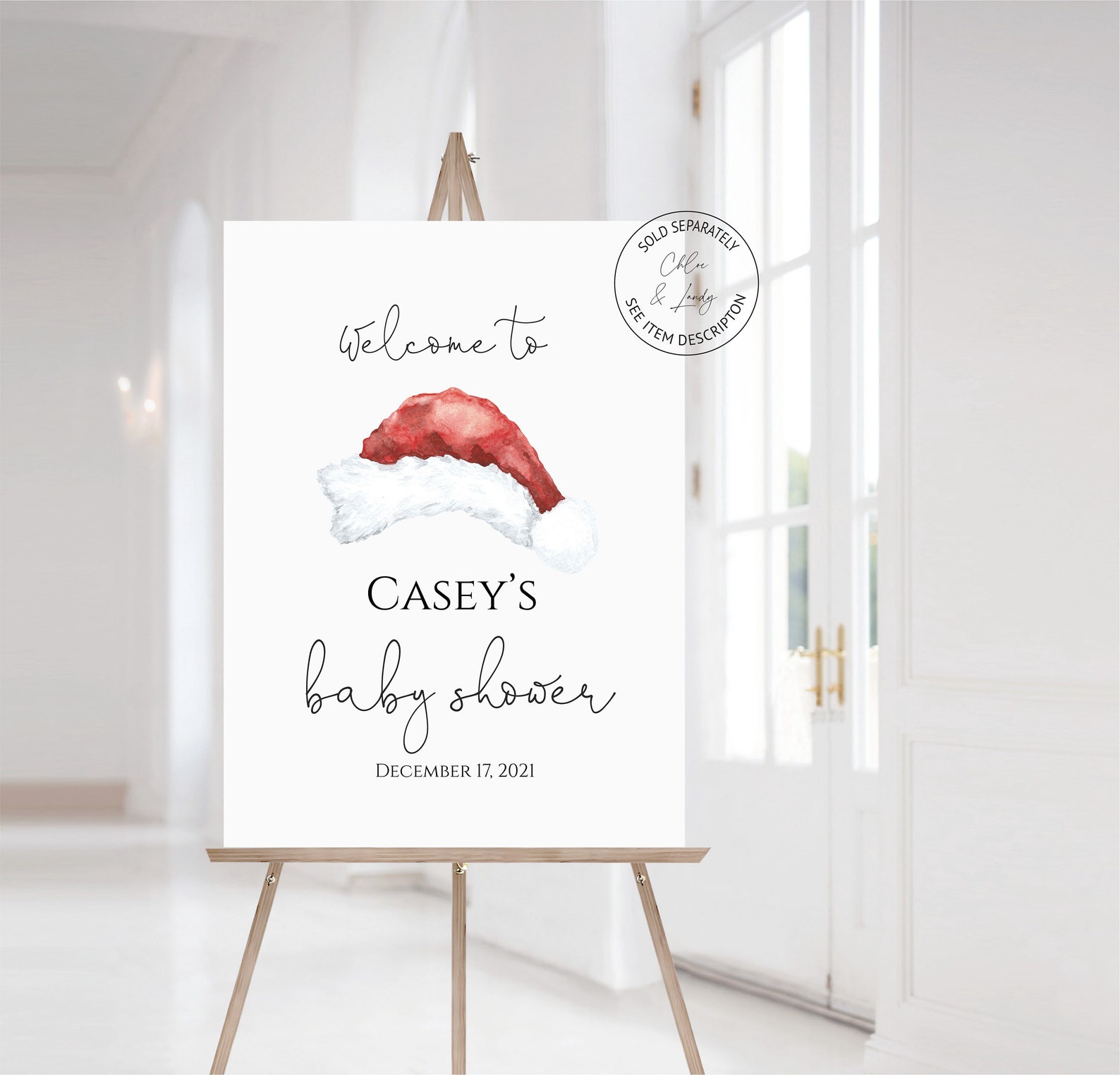 Santa Hat Mimosa Bar Sign | Chrismas Brunch Mimosa Barsign | Printable ...