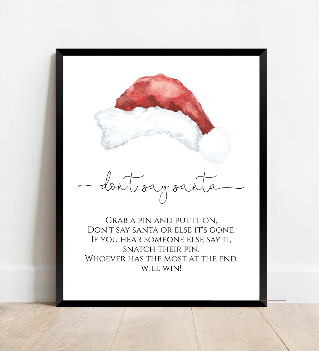 Editable Santa Table Sign | Don't Say Santa Sign | Caroling Game Sign ...