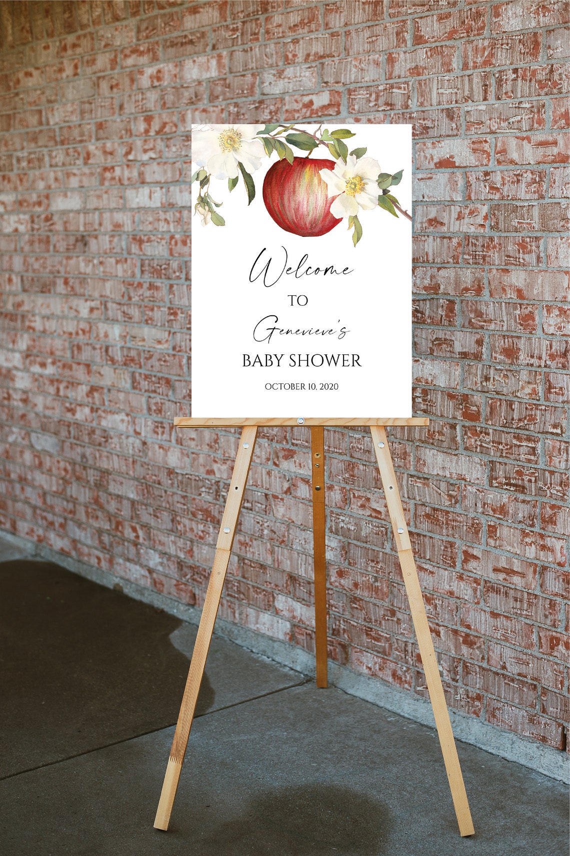 Red Apple Baby Shower Welcome Sign Apple of My Eye Baby - Etsy