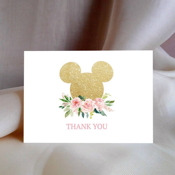 Minnie Mouse Thank You Cards - Etsy