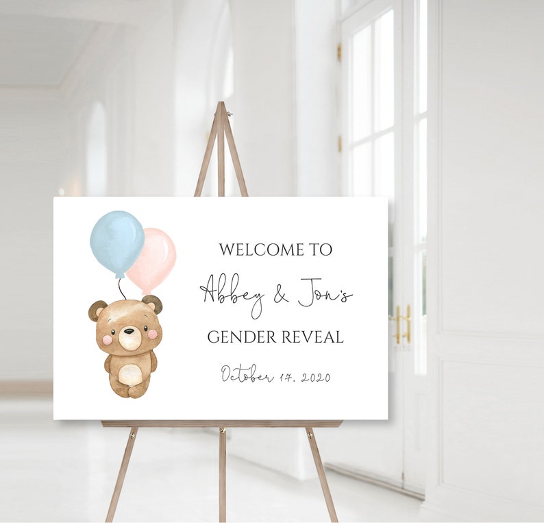 Gender Reveal Welcome Sign Printable Gender Reveal Sign | Etsy