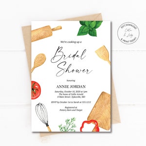 Kitchen Shower Invitation | Stock the Kitchen Invitation | Cooking ...