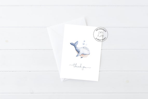 Nautical Thank You Card Editable Thank You Notecard - Etsy