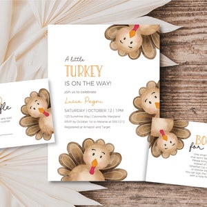 Little Turkey Baby Shower Bundle | A Little Turkey is on the Way Baby ...