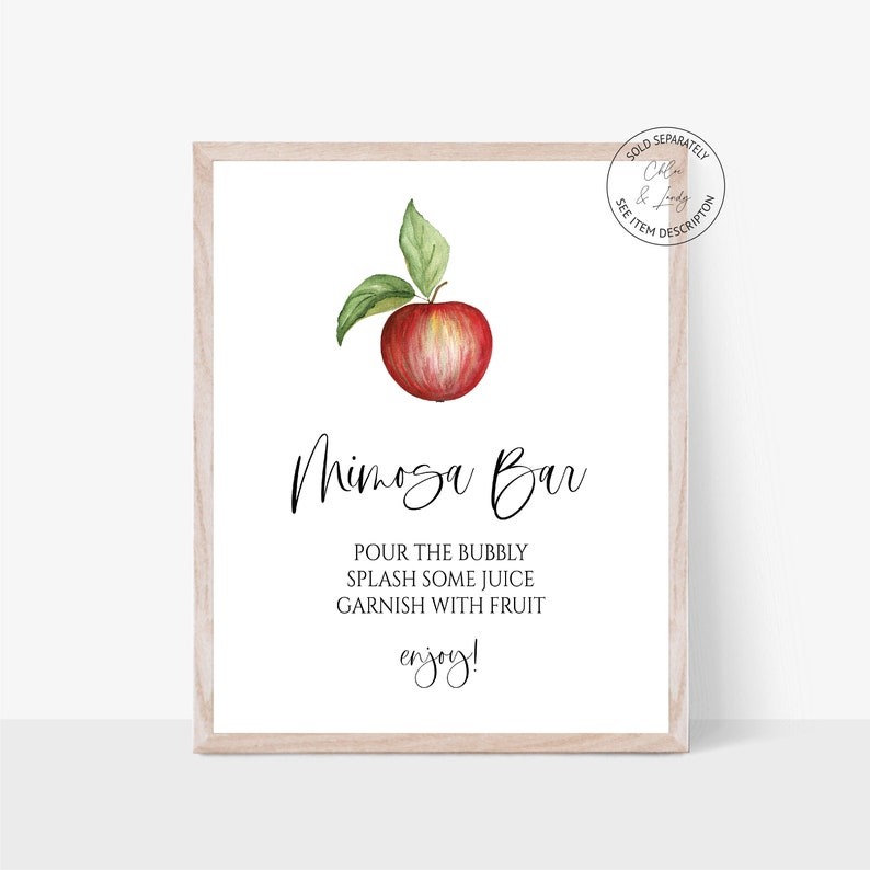 Apple Baby Shower Sign Apple Favor Table Sign Printable | Etsy