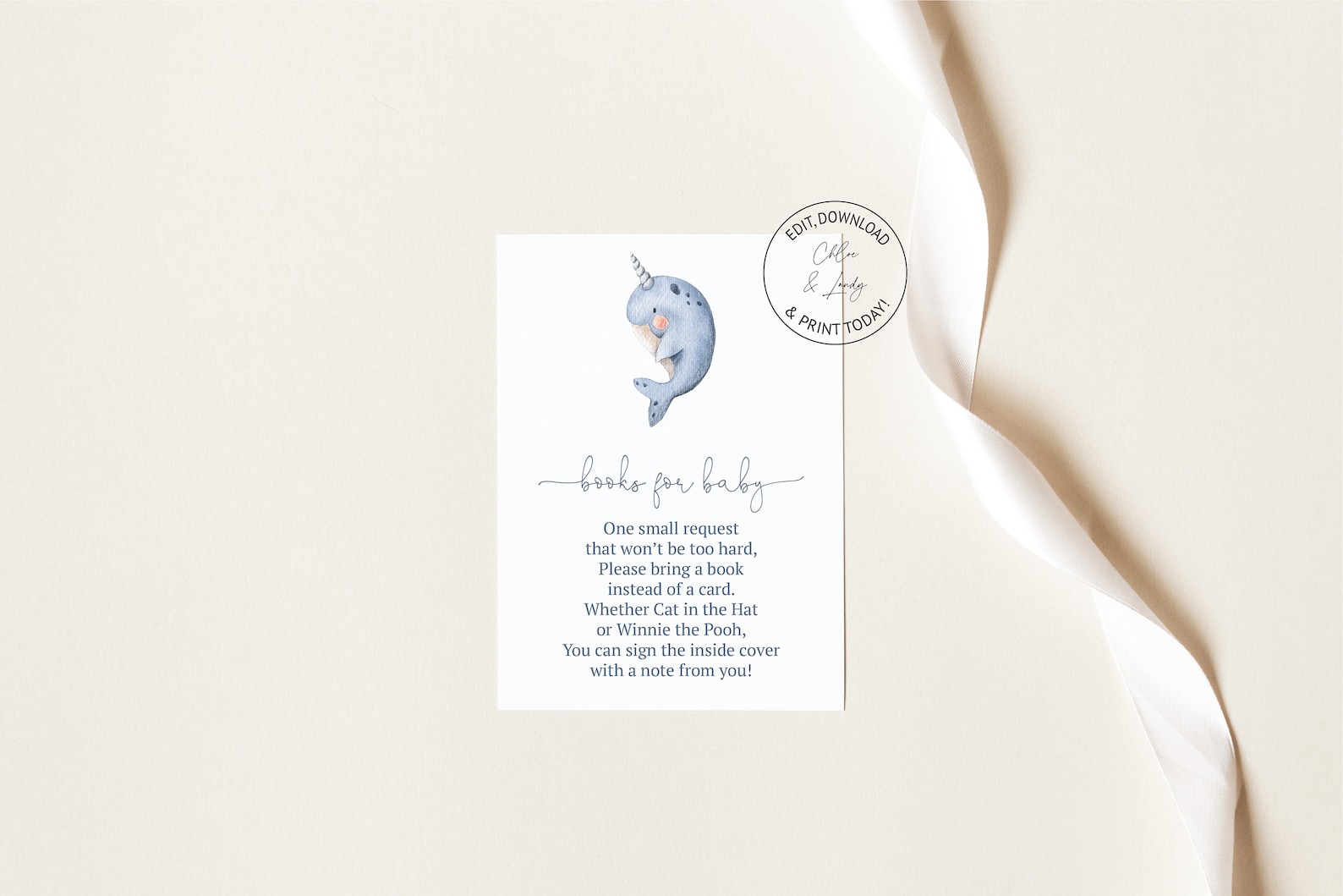 Nautical Books for Baby Template Narwal Book Insert Under - Etsy