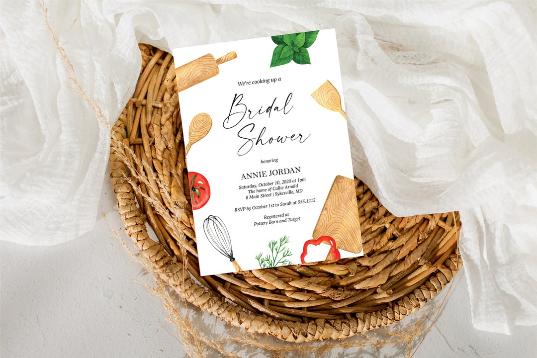 Kitchen Shower Invitation | Stock the Kitchen Invitation | Cooking ...