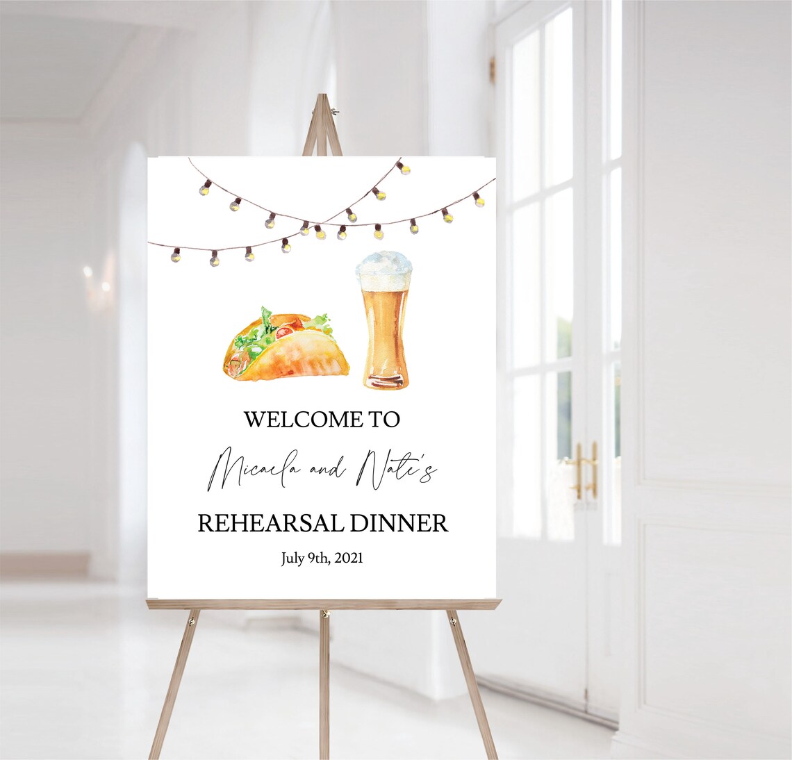 Tacos and Beer Rehearsal Dinner Sign Fiesta Welcome Sign | Etsy