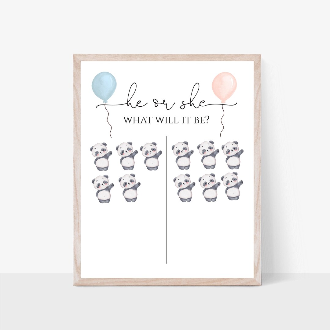 Panda Bear Gender Reveal Game | Boy or Girl Shower Game | Gender ...