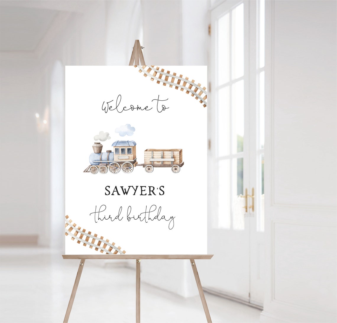 Train Birthday Party Welcome Sign Christmas Train Party Sign - Etsy