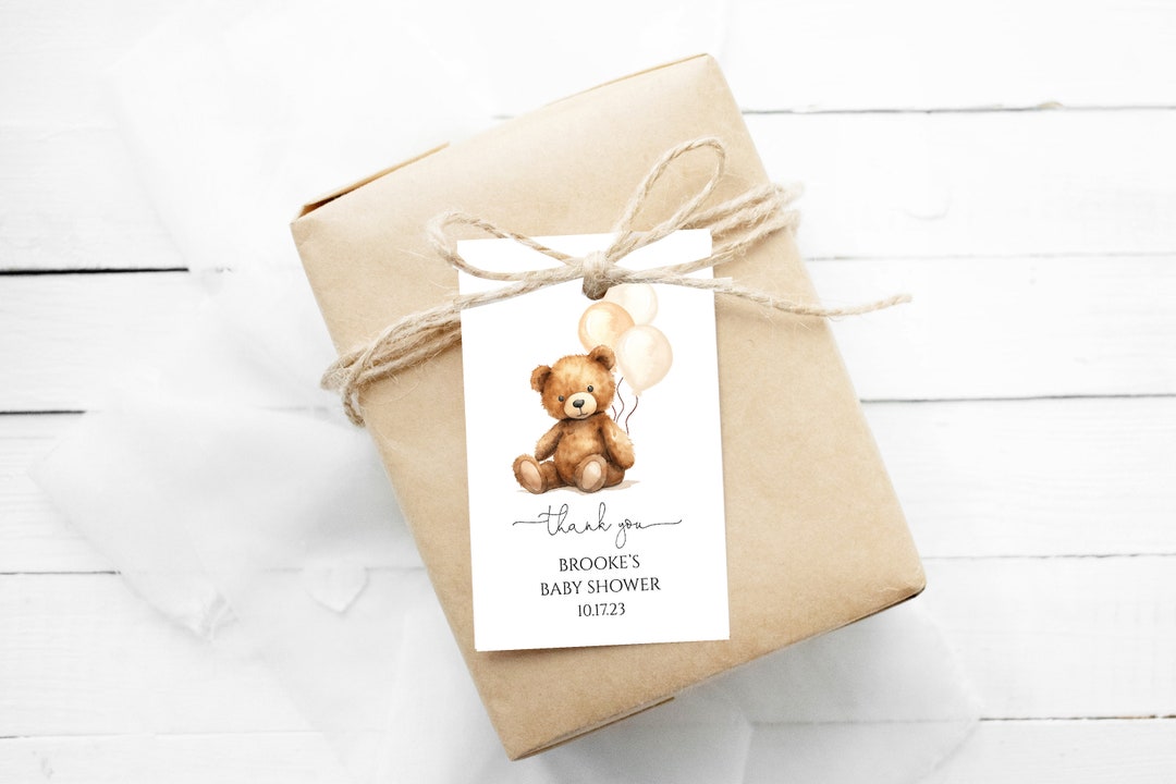 Teddy Bear Favor Tag | Baby Bear Thank You Tag | Printable Baby Shower ...