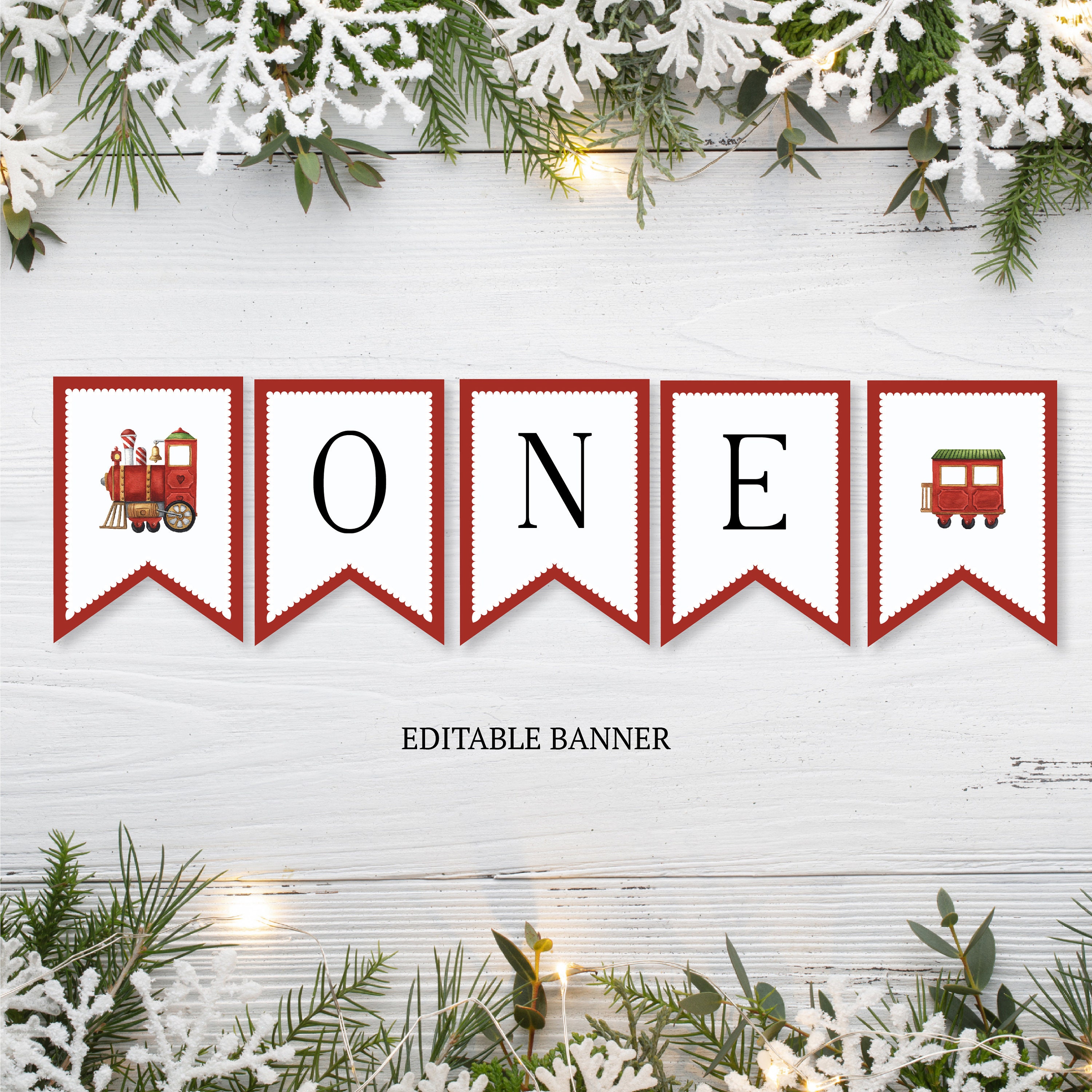 EDITABLE Train Birthday Party Banner Printable Train Banner - Etsy