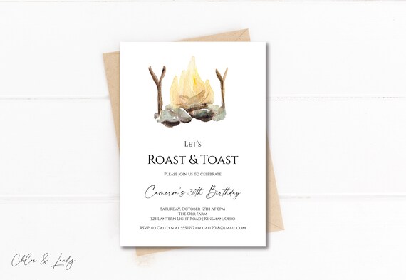 Backyard Bonfire Invitation Fall Birthday Party Invitation | Etsy