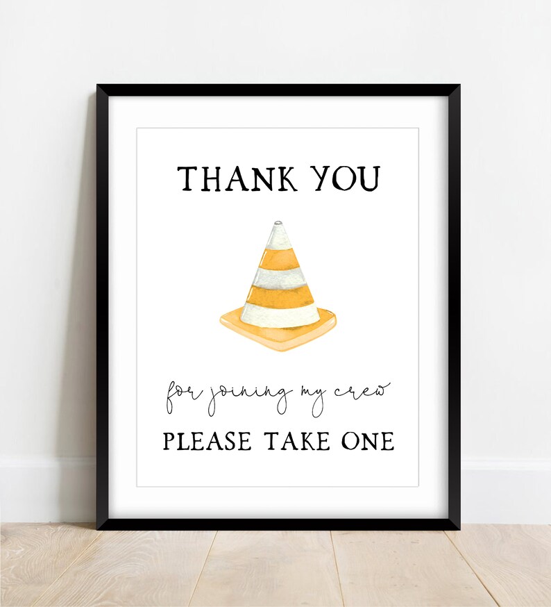 Construction Party Favor Table Sign | Printable Construction Party Sign ...