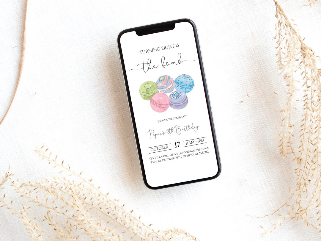Bath Bomb Birthday Party Invitation | Girl Bath Bomb Birthday Party ...