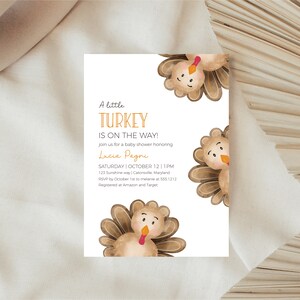 Little Turkey Baby Shower Bundle | A Little Turkey is on the Way Baby ...