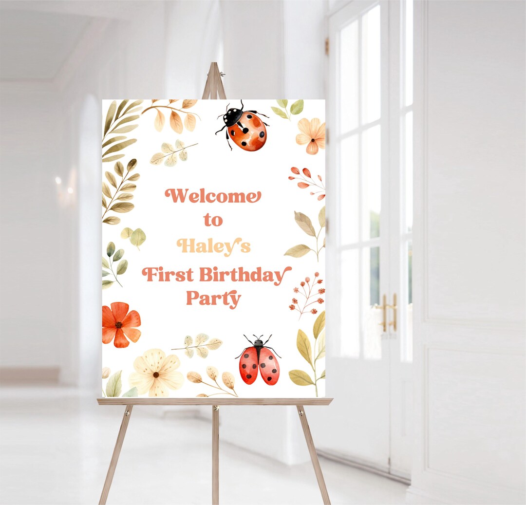 Lady Bug Birthday Party Welcome Sign | Ladybug Welcome Sign Sign ...