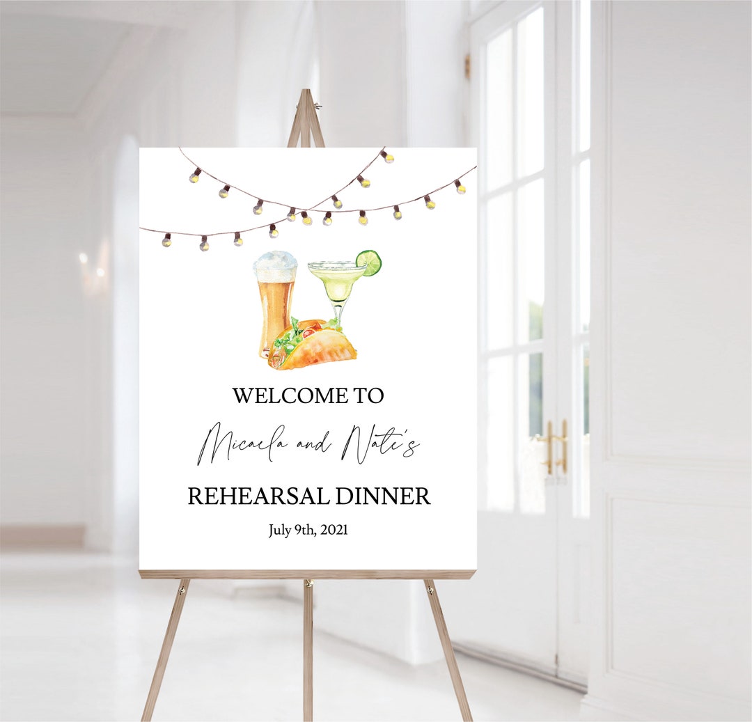 Taco Rehearsal Dinner Sign | Fiesta Welcome Sign | Tacos Engagement ...