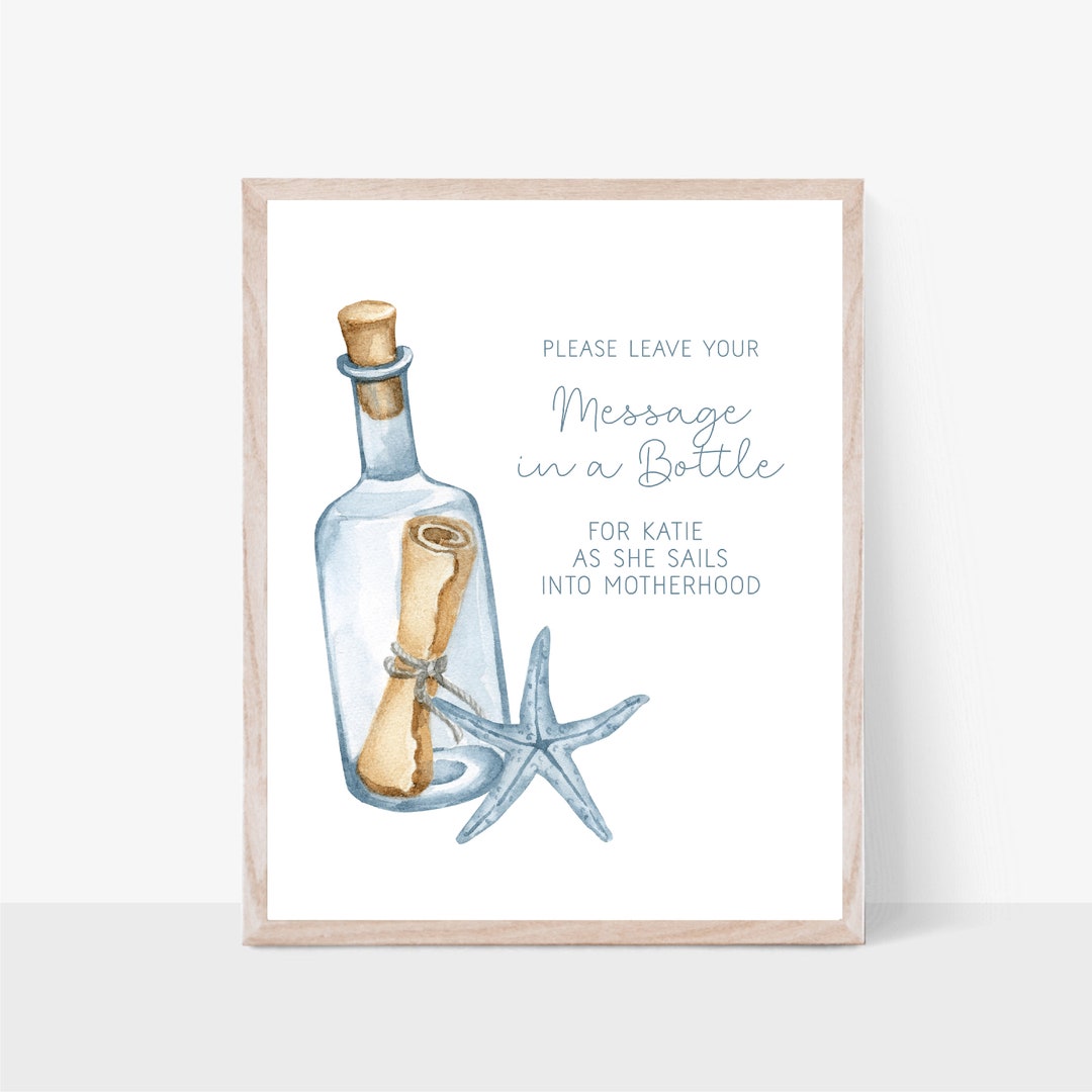 Nautical Baby Shower Game | Message in a Bottle Baby Shower Game ...
