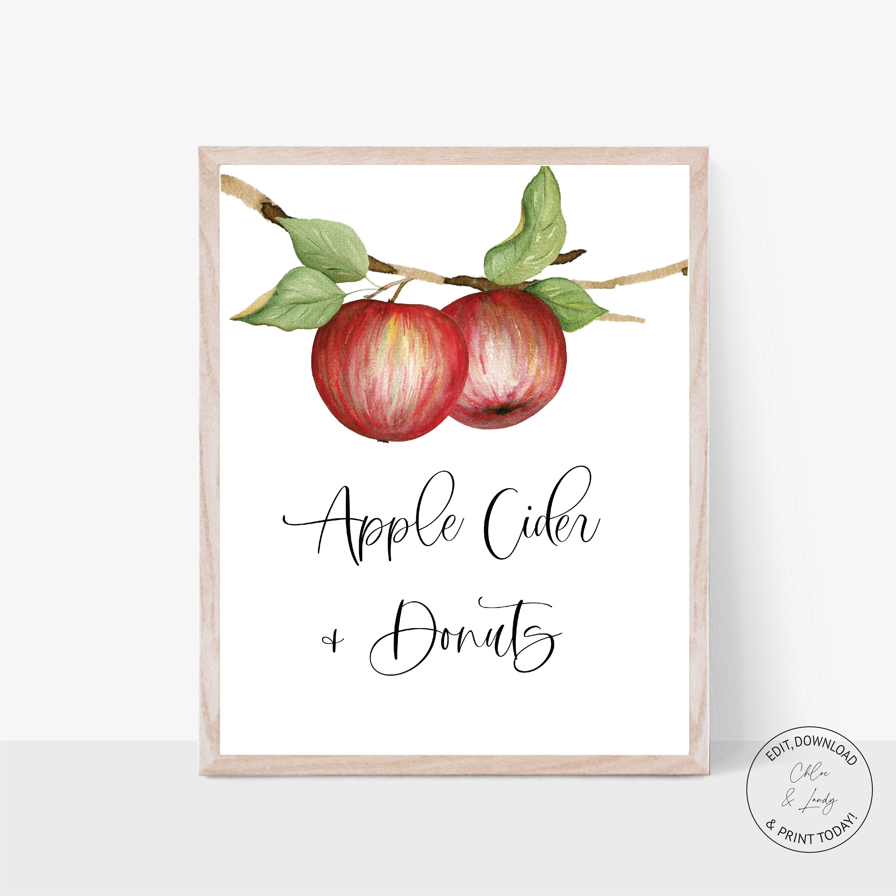 Apple Cider and Donuts Sign Apple Baby Shower Sign Apple - Etsy