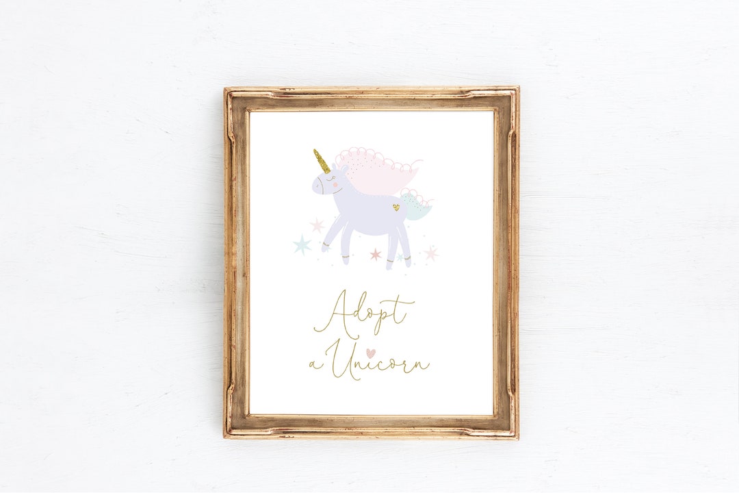 Adopt a Unicorn Sign Printable Unicorn Birthday Party Sign - Etsy
