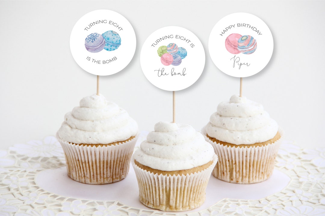 Bath Bomb Cupcake Toppers | Editable Bath Bomb Toppers | Templett ...