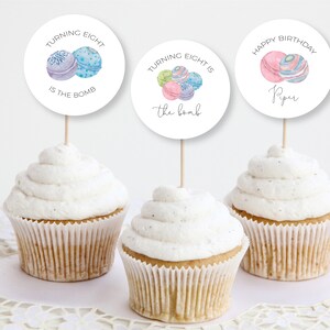 Bath Bomb Cupcake Toppers | Editable Bath Bomb Toppers | Templett ...