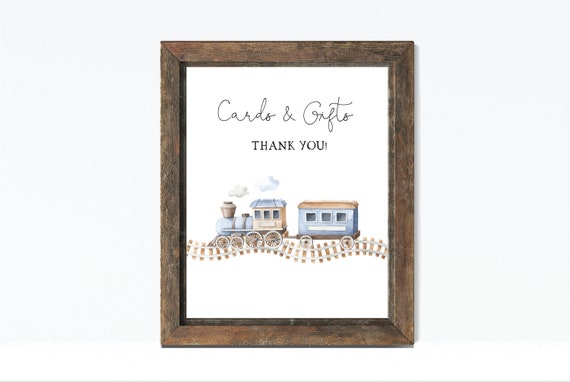 Train Gift Table Sign Printable Train Cards and Gifts Sign | Etsy