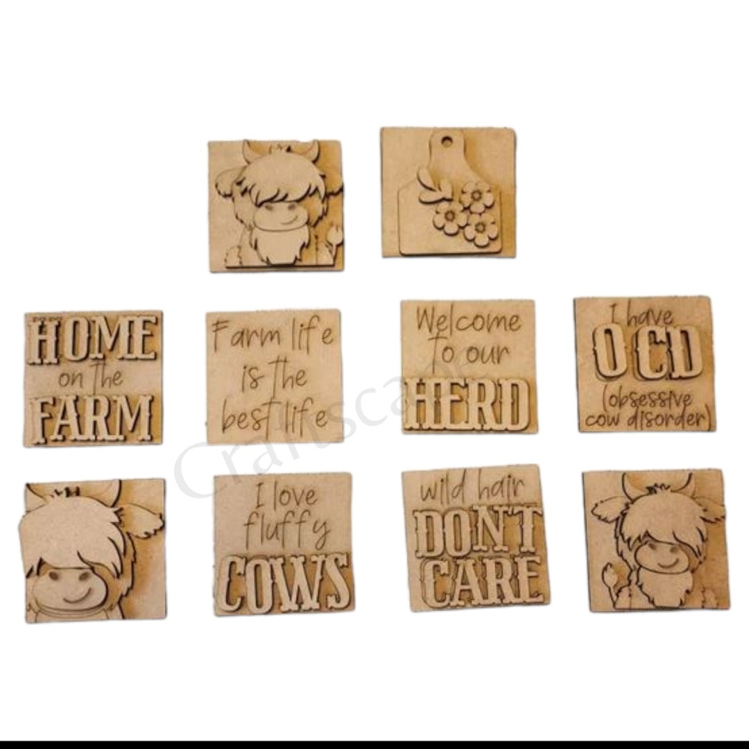 Farm Themed MINI Design Inserts for Mini Frame Highland Cow - Etsy