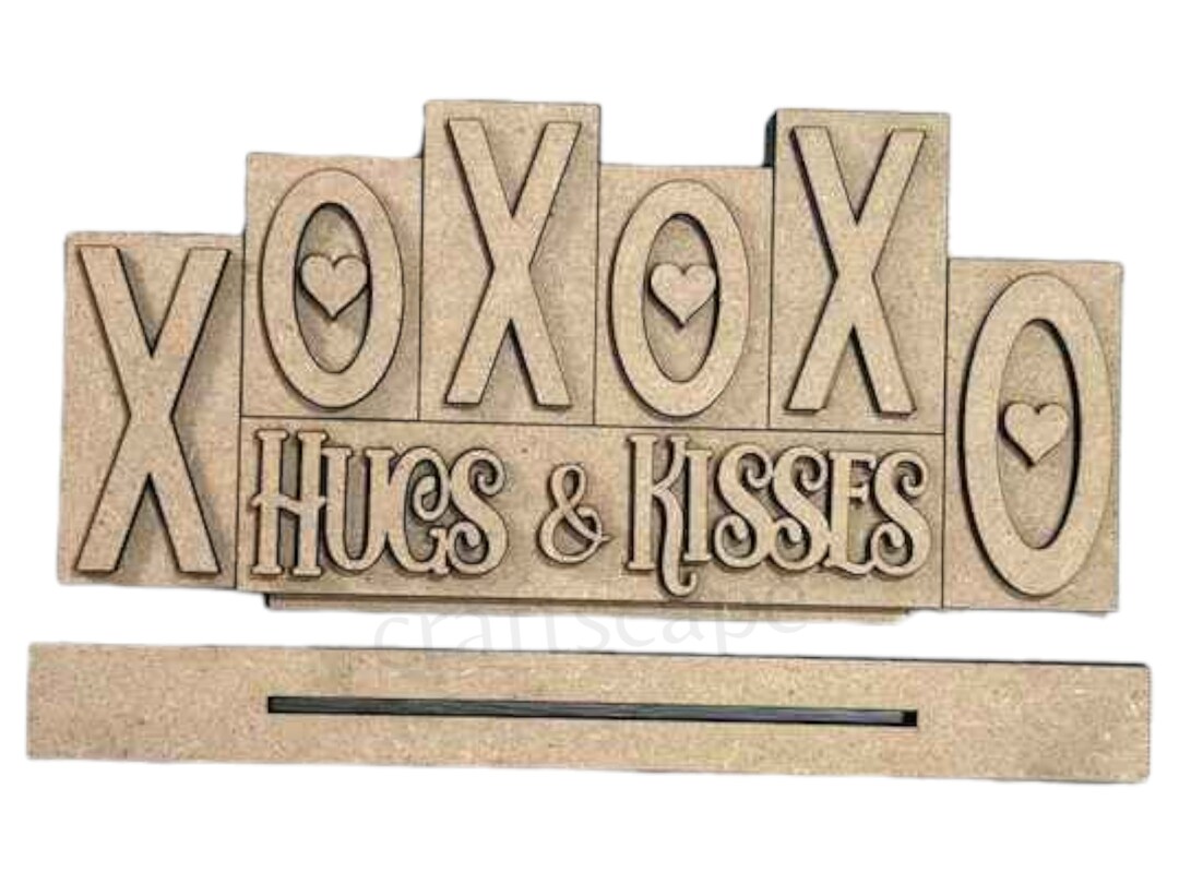 XOXO Hugs & Kisses Mini Word Block - Etsy