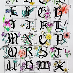 Botanical Alphabet | Etsy