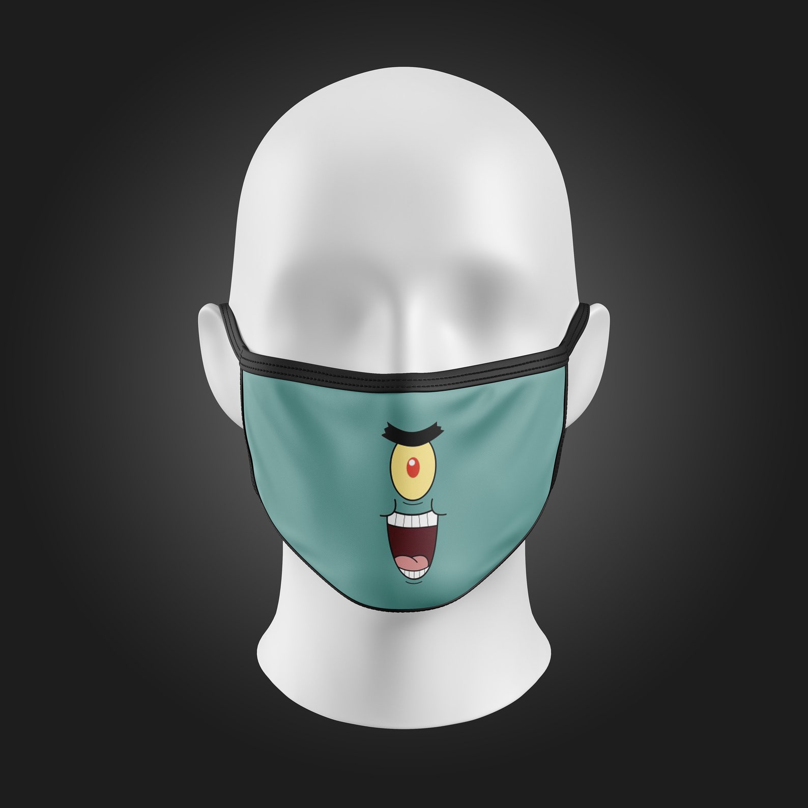 Plankton Sponge bob Kids Face Mask with Filter Pocket | Etsy