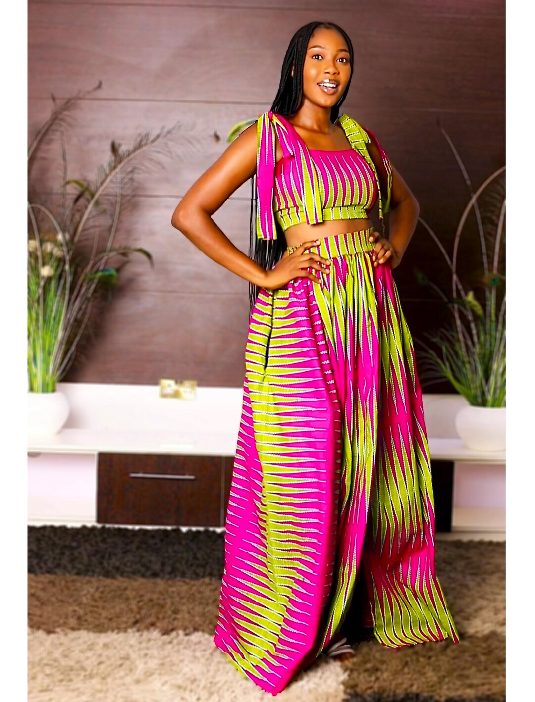 African Print Palazo Trousers & Top Asante, African Clothing, Ankara ...